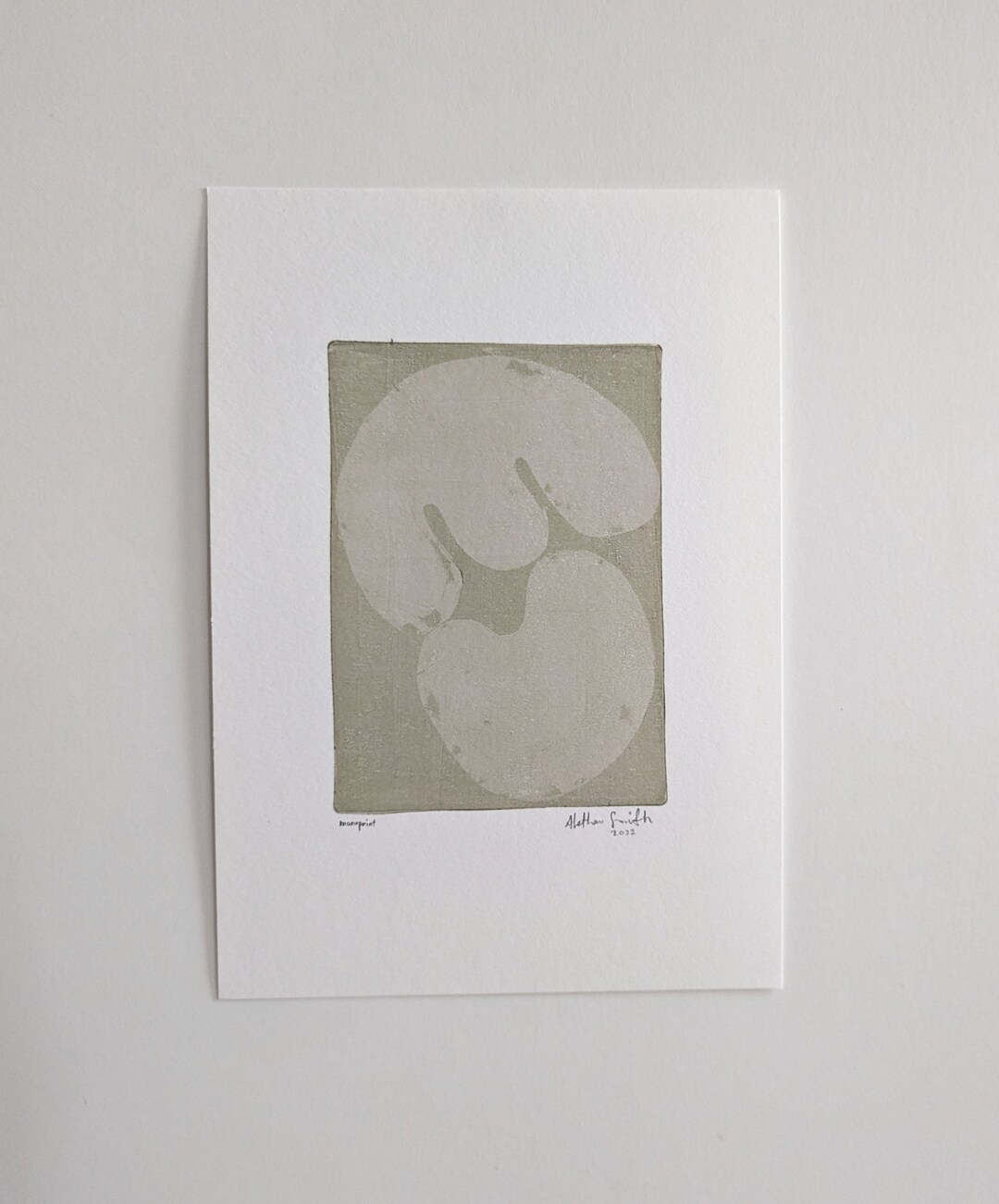 Original Art Retro Forms Monotype Print on Paper Unframed - Etsy