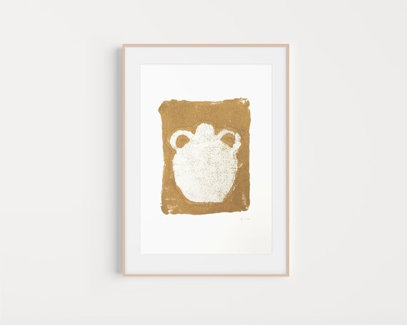 Original Mustard Vessel Monotype Print on Paper Unframed - Etsy