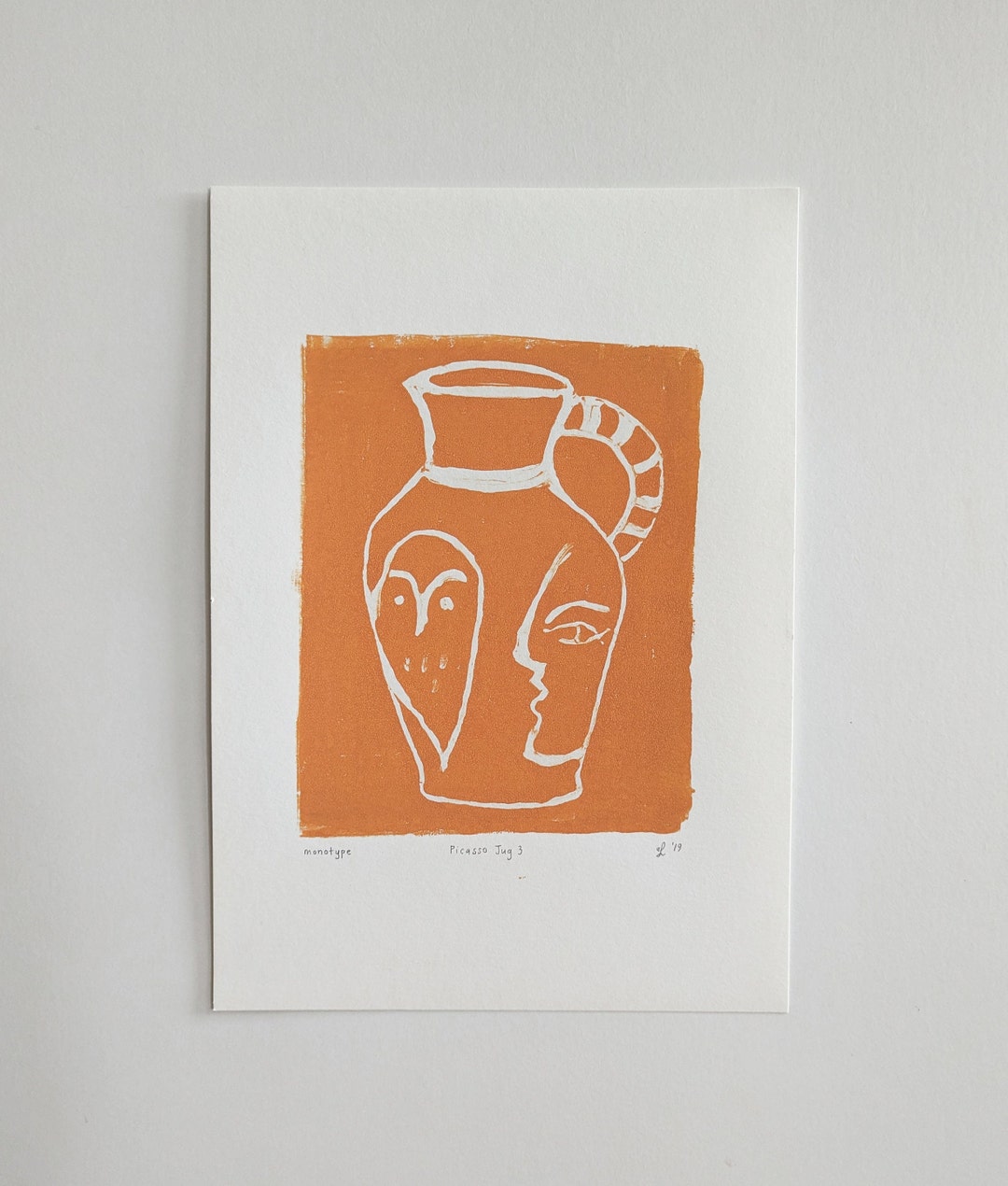 Original | Picasso Jug 3 | Monotype Print on Paper | Unframed - Etsy UK