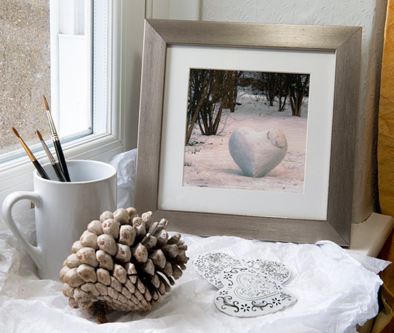 Photo Card Snowball Heart Snow Heart Heart of Snow - Etsy