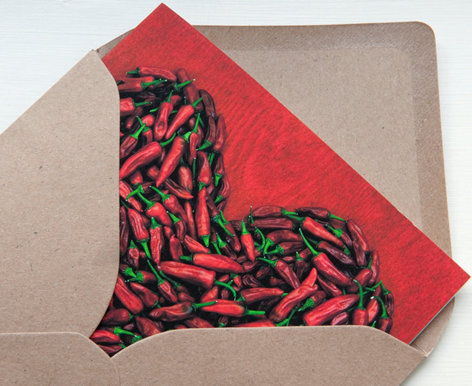 Photo Card Heart of Chillis Chillies Chilies Heart - Etsy