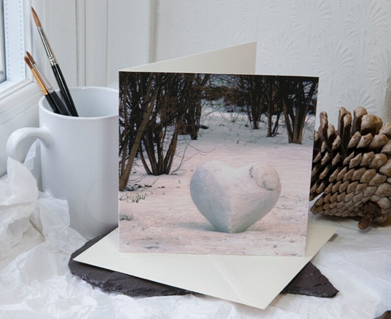 Photo Card Snowball Heart Snow Heart Heart of Snow - Etsy