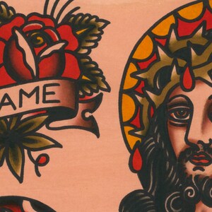 Medic and Gypsy Traditional Tattoo Flash Sheet (11x14) (skull, Gypsy ...