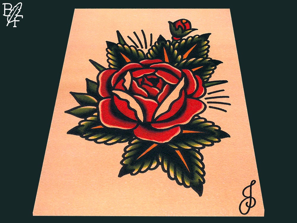 Traditional Rose Flash Art