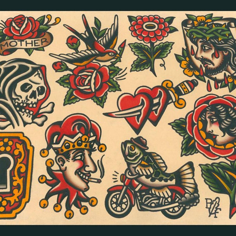 11x14 Tattoo Flash Sheets - Etsy