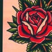 Rose With Leaves Traditional Tattoo Flash Art Print (5x7) - Etsy