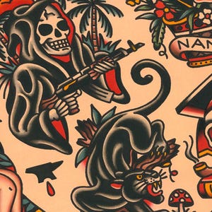 Jungle Reaper American Traditional Tattoo Flash Sheet [2nd Edition ...
