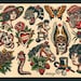 Red Roses Traditional Tattoo Flash Sheet (11x14) - Etsy