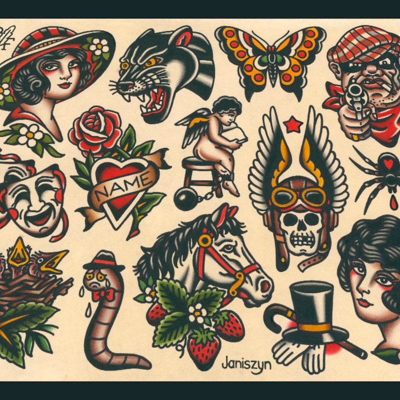 Tattoo Flash Sheet - Etsy