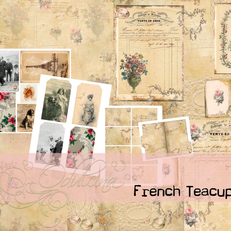 Digital Teacup Papers - Etsy