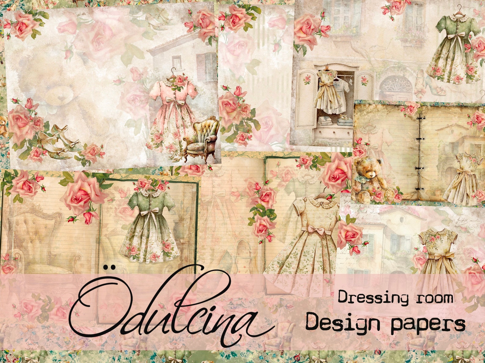 Dressing Room Pages to Create a Shabby Chic Junk Journal - Printable ...