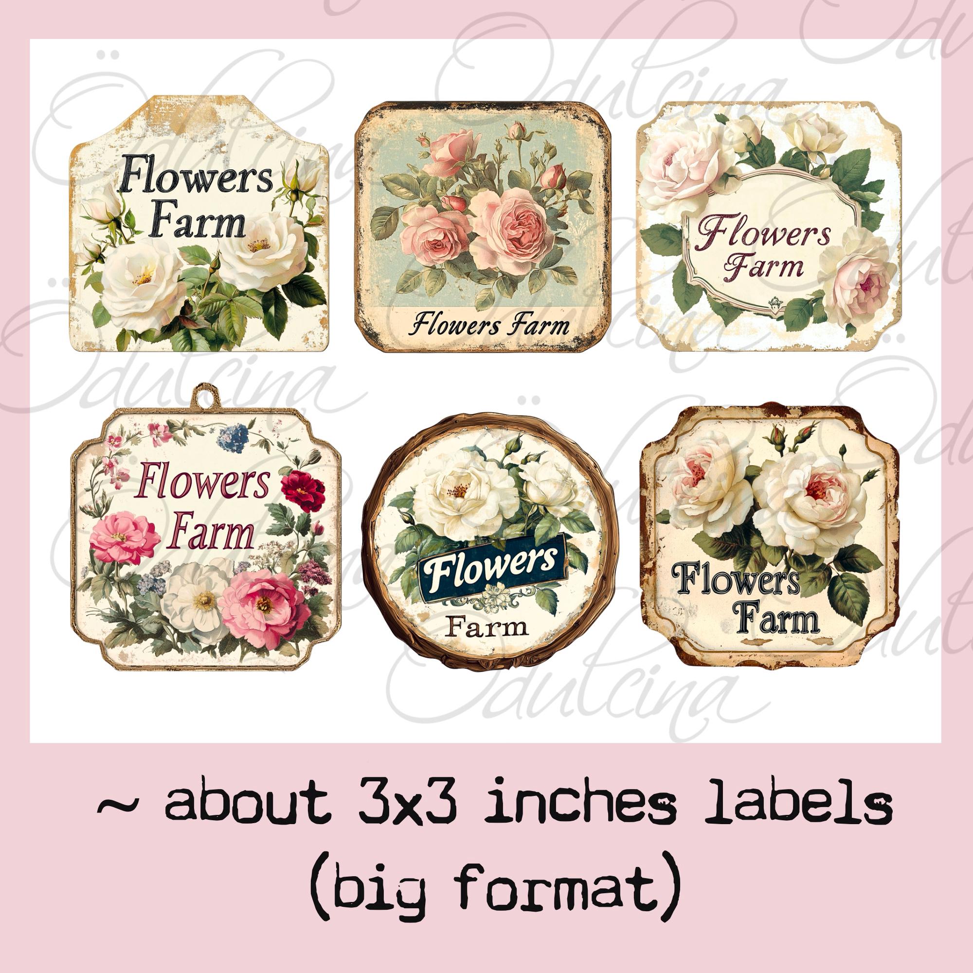 Flowers Label Kit - Blank Labels With Flowers, Gardeners Labels ...