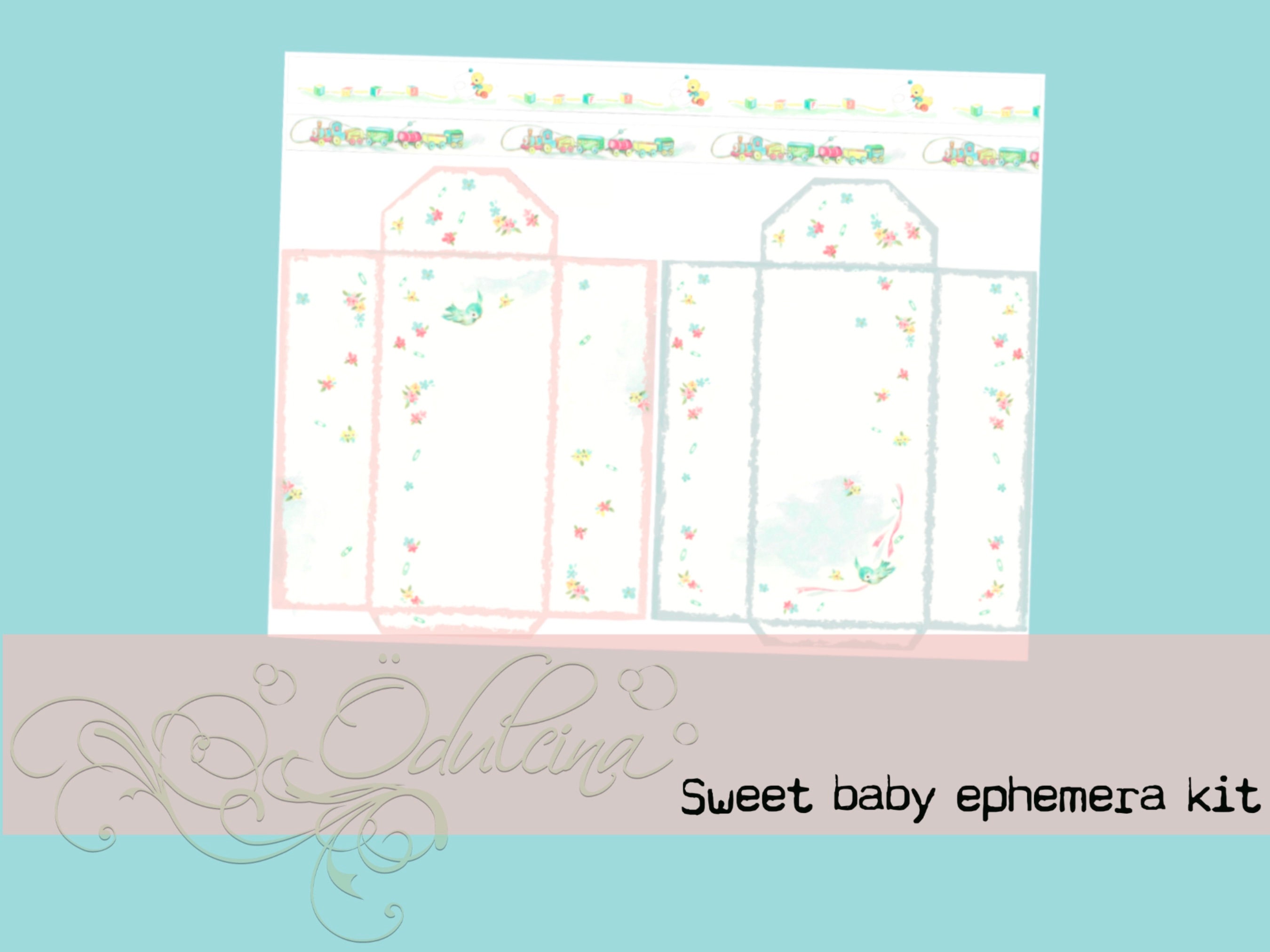 Sweet Baby Ephemera Kit Printable Digital Download Junk - Etsy