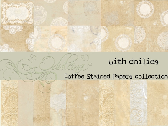 Coffee Stained Papers Collection Kit Printable Digital - Etsy