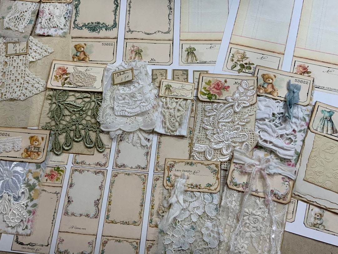 Vintage Sample Cards #2 Digital Set, Printable, for Junk Journal ...