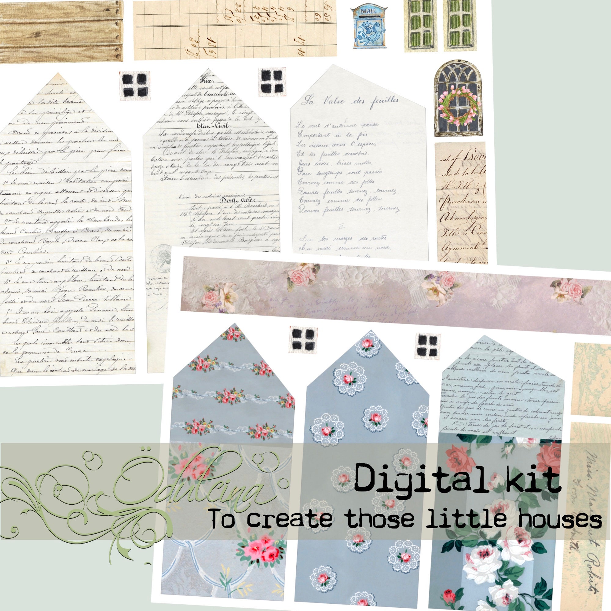 Little House Ephemera Kit Printable Tag Creation Junk - Etsy