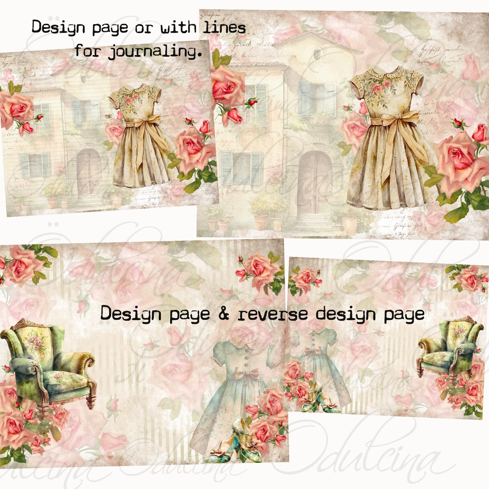 Dressing Room Pages to Create a Shabby Chic Junk Journal - Printable ...