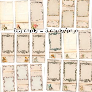 Vintage Sample Cards #2 Digital Set, Printable, for Junk Journal ...
