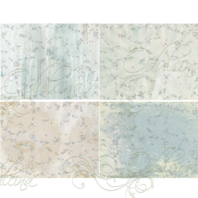 Forget Me Not Kit, Digital Download - Antique Papers - Printables for ...