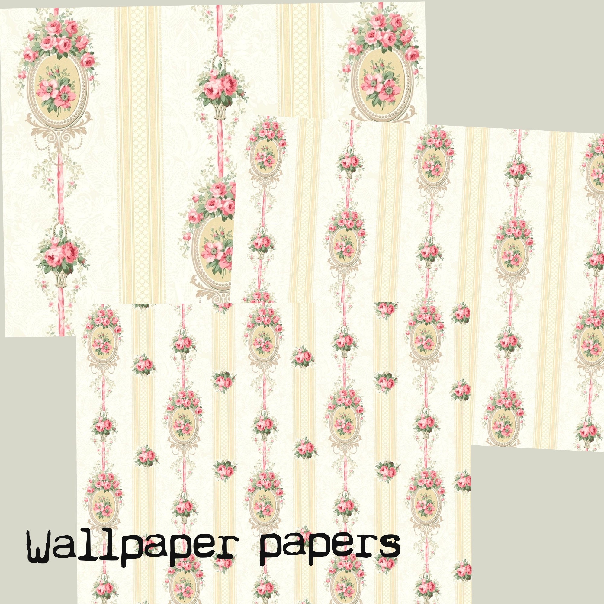 Victorian Wallpaper Kit, Printable for Junk Journal or Scrapbooking ...