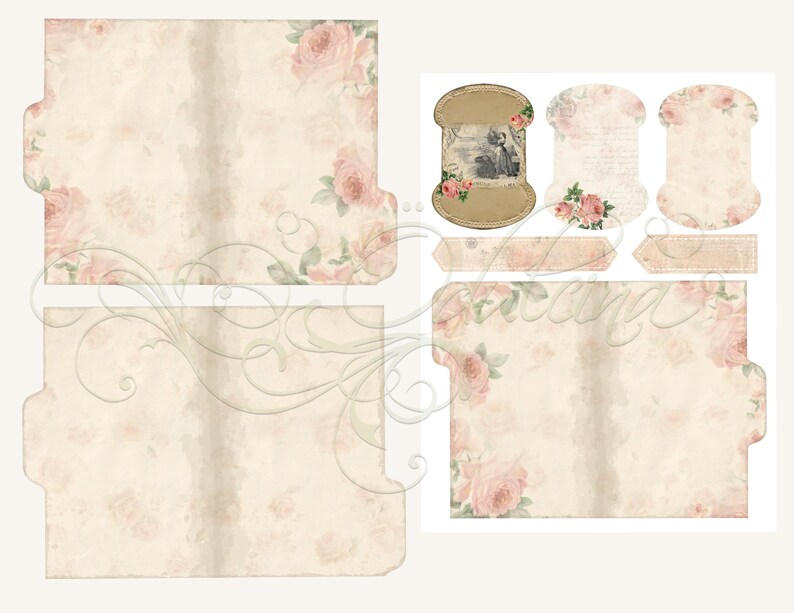 Shabby Victorian Roses Digital Download Antique Papers - Etsy