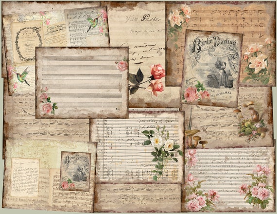Vintage Music Sheets Digital Download Antique Papers | Etsy