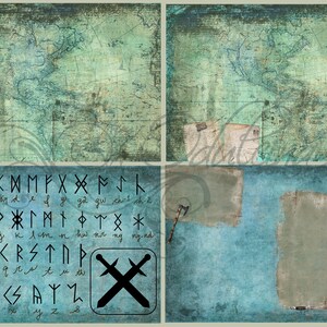 Warrior Vikings Set, Viking Weapons, Runes, Digital Download - Antique ...
