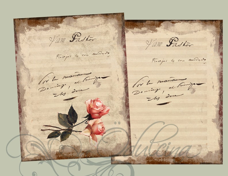 Vintage Music Sheets, Digital Download - Antique Papers - Printable for ...