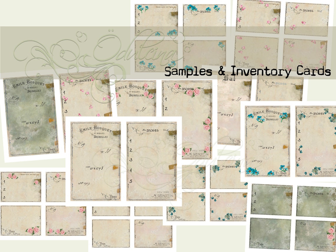Sample & Inventory Cards Digital Set Printable for Junk - Etsy