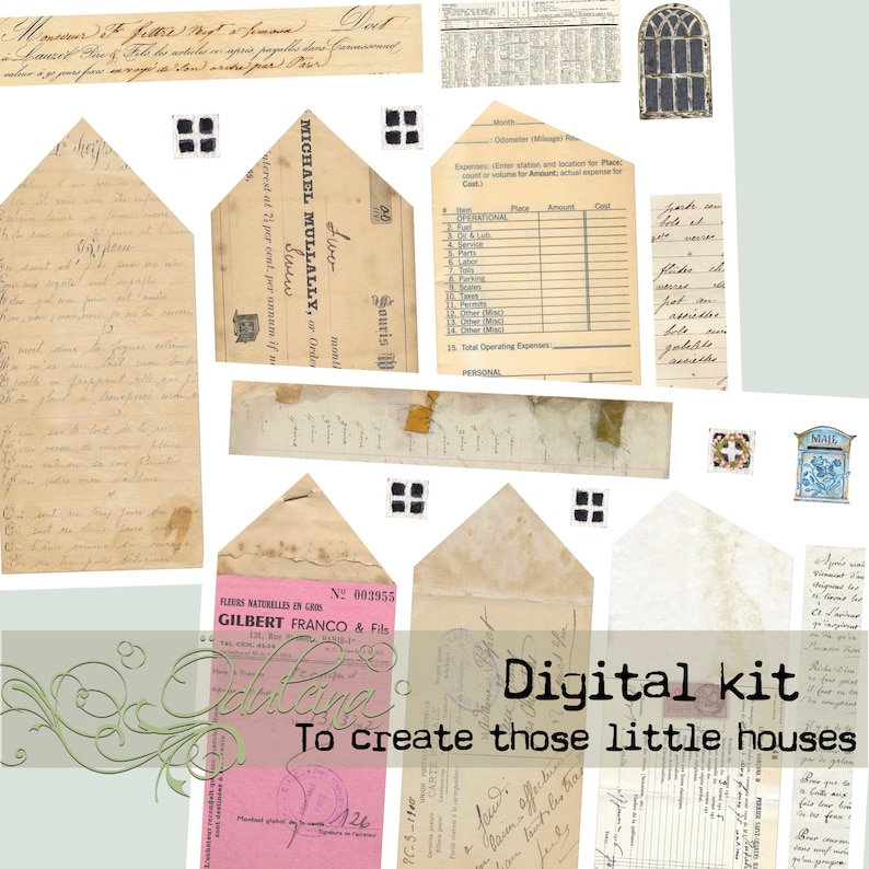 Little House Ephemera Kit, Printable, Tag Creation, Junk Journal ...
