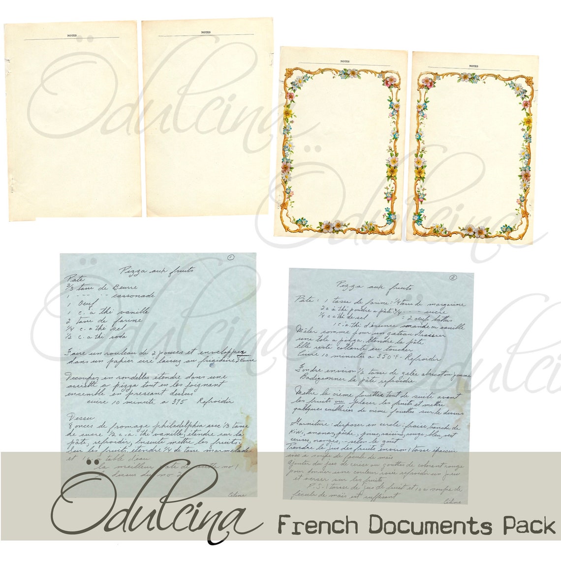 French Documents Pack Digital Kit Printable Digital - Etsy