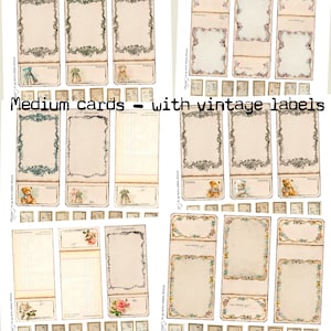 Vintage Sample Cards #2 Digital Set, Printable, for Junk Journal ...