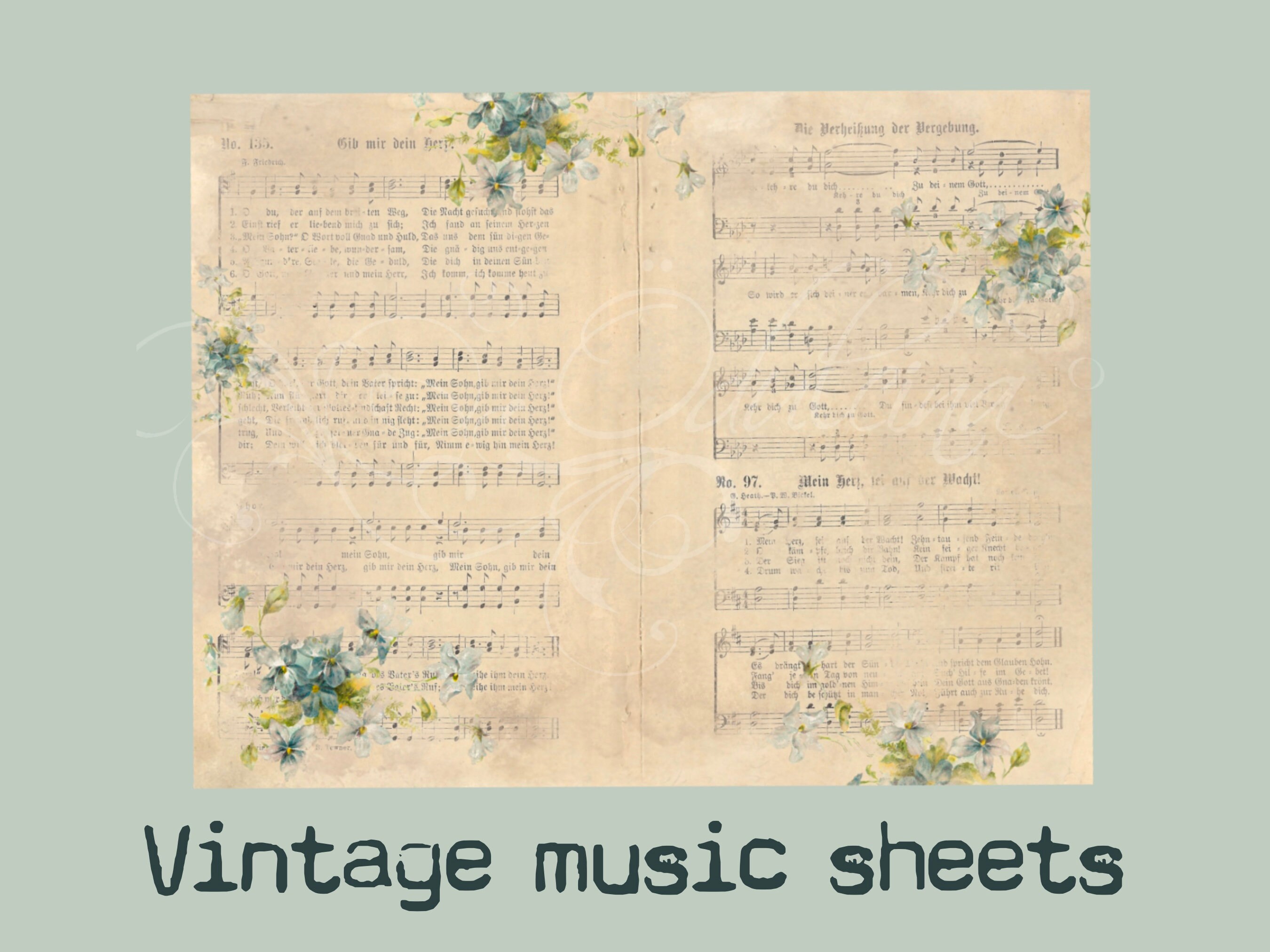Vintage Music Sheets Digital Download Antique Papers - Etsy