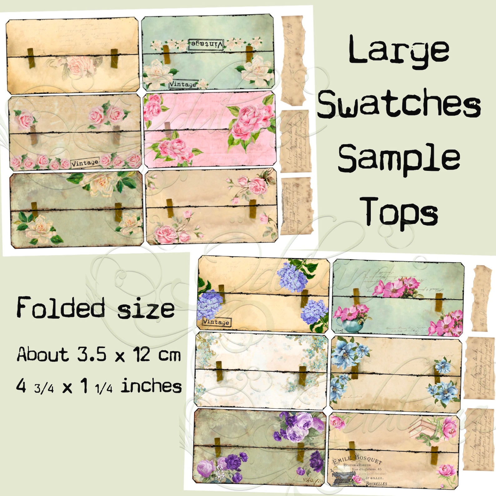 Swatches Sample Top Digital Set Printable for Junk Journal - Etsy