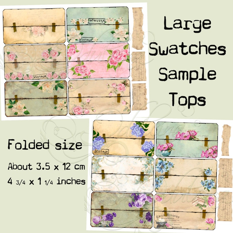 Swatches Sample Top Digital Set Printable for Junk Journal - Etsy