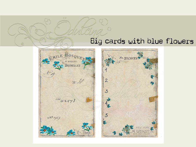 Sample & Inventory Cards Digital Set, Printable, for Junk Journal ...