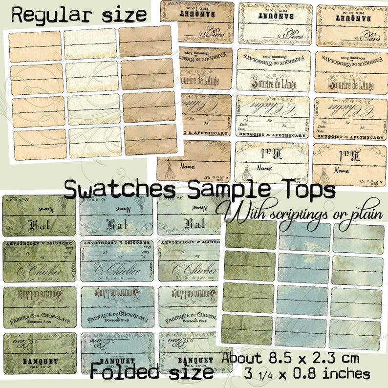 Swatches Sample Top Digital Set Printable for Junk Journal - Etsy