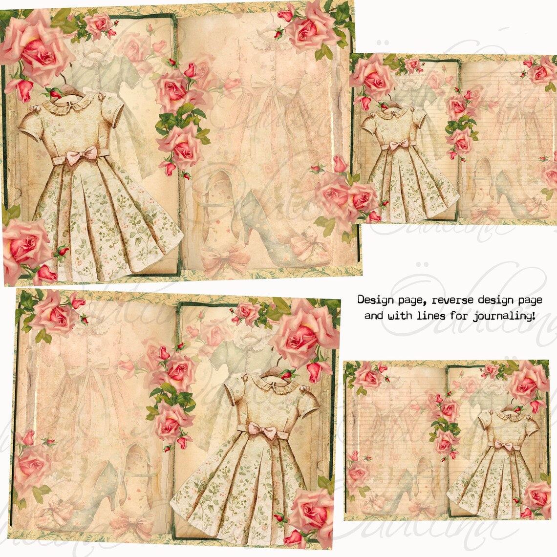 Dressing Room Pages to Create a Shabby Chic Junk Journal - Printable ...