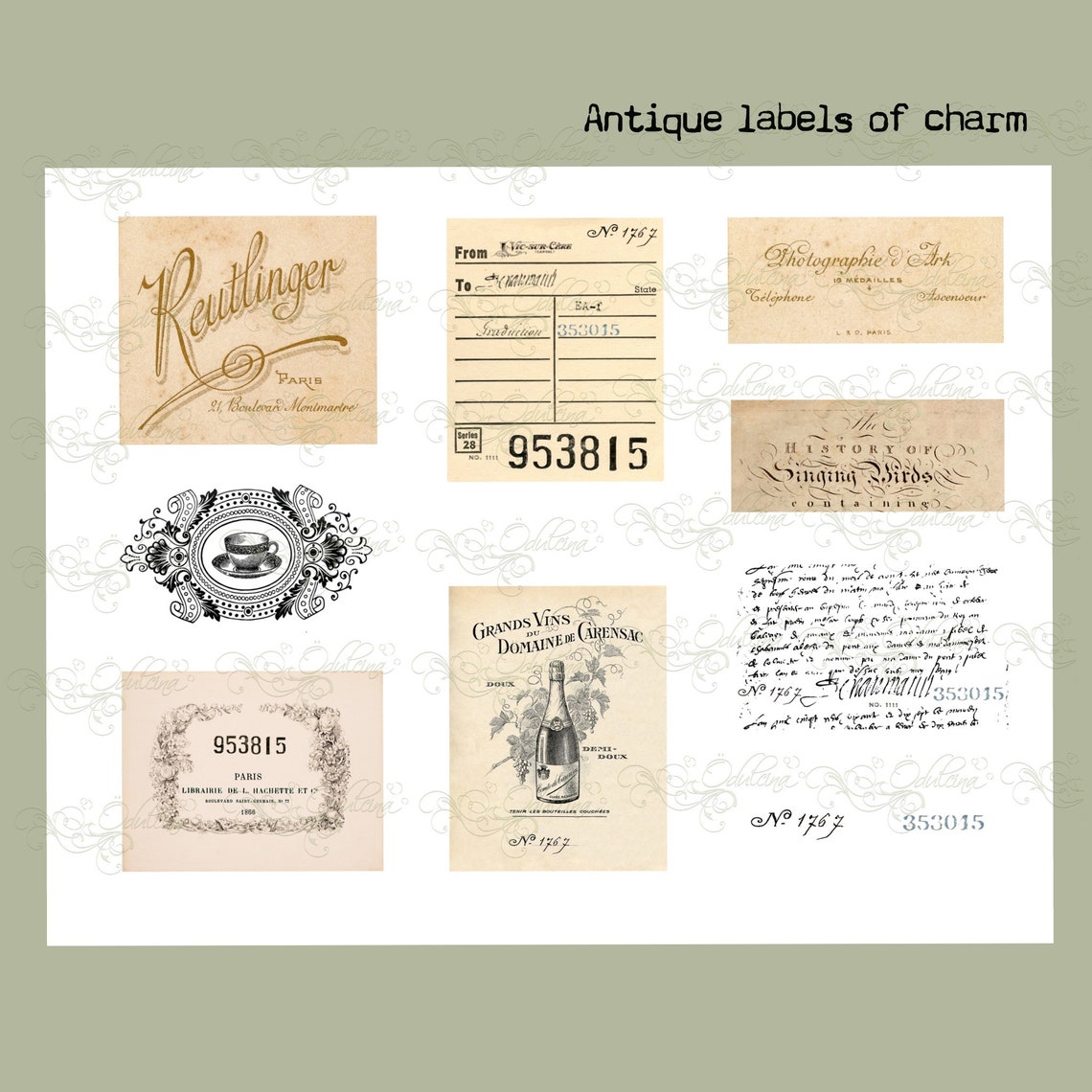 Antique Labels Digital Set Printable for Junk Journal - Etsy