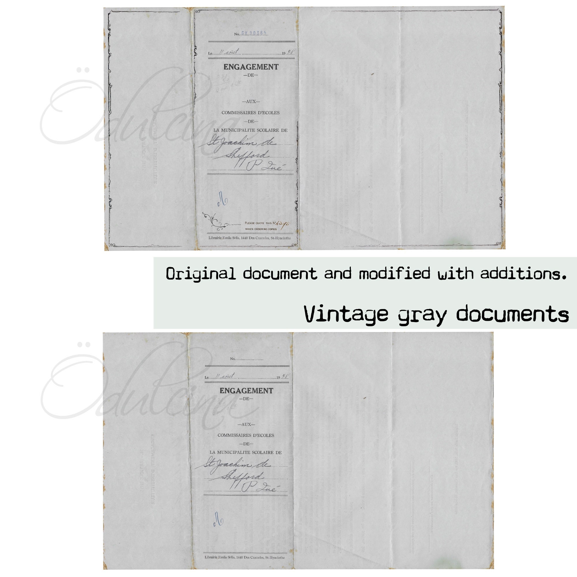 Legal Size Printable Vintage Reproduction Document of a - Etsy