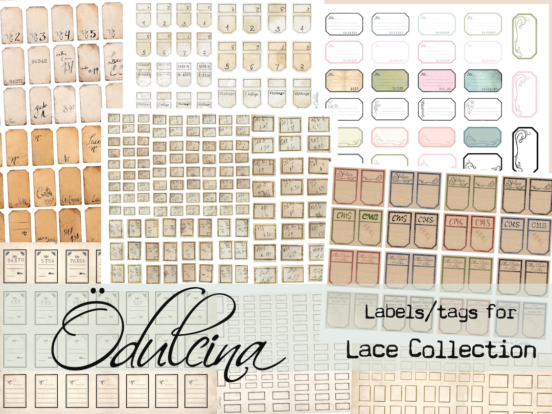 Labels for Lace Collection, Identification Tags, Sample Label, Swatch ...