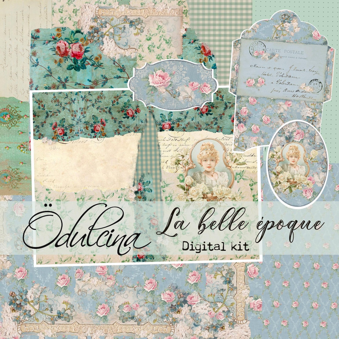 La Belle époque Digital Kit, Vintage Style, Letter Paper With Envelope ...