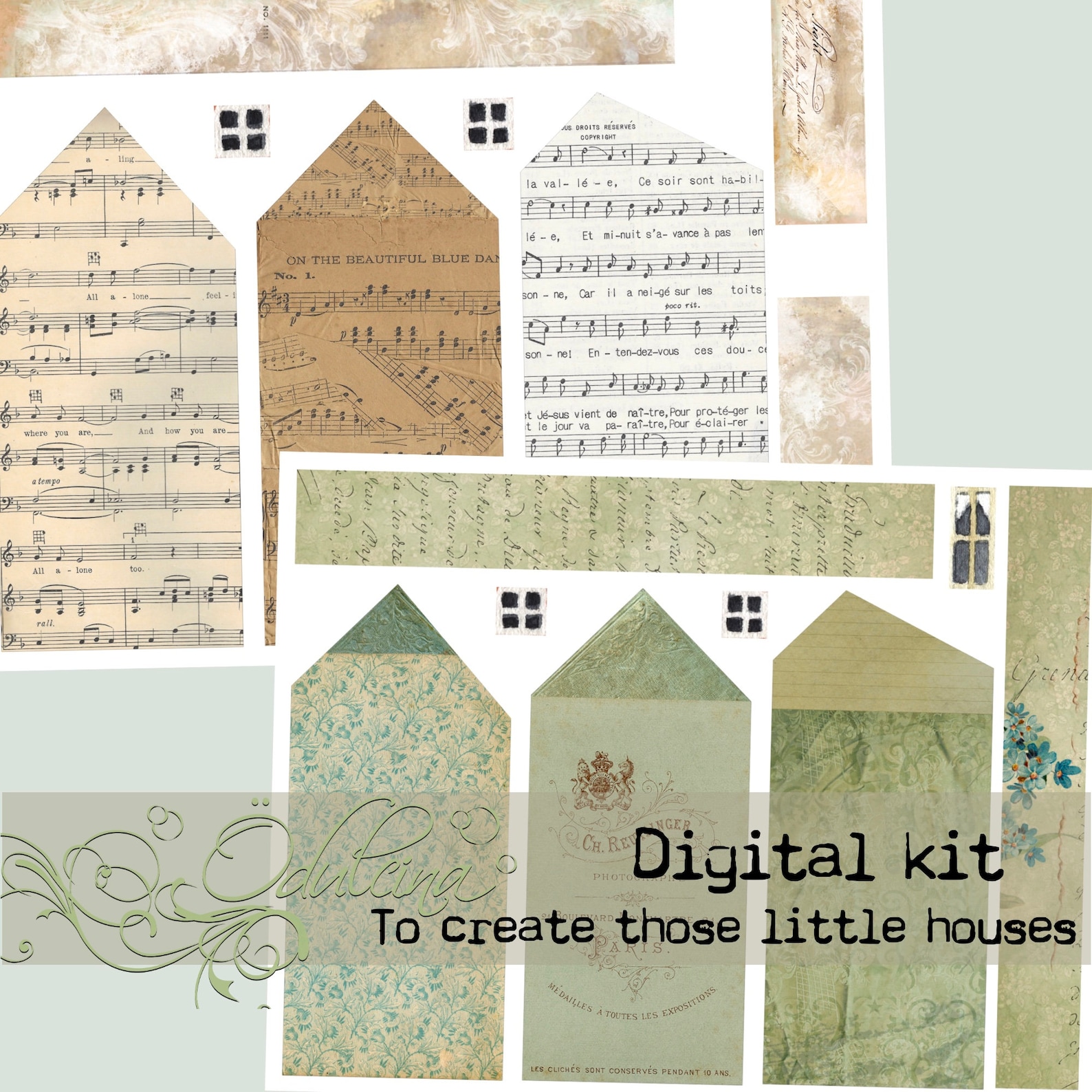 Little House Ephemera Kit Printable Tag Creation Junk - Etsy