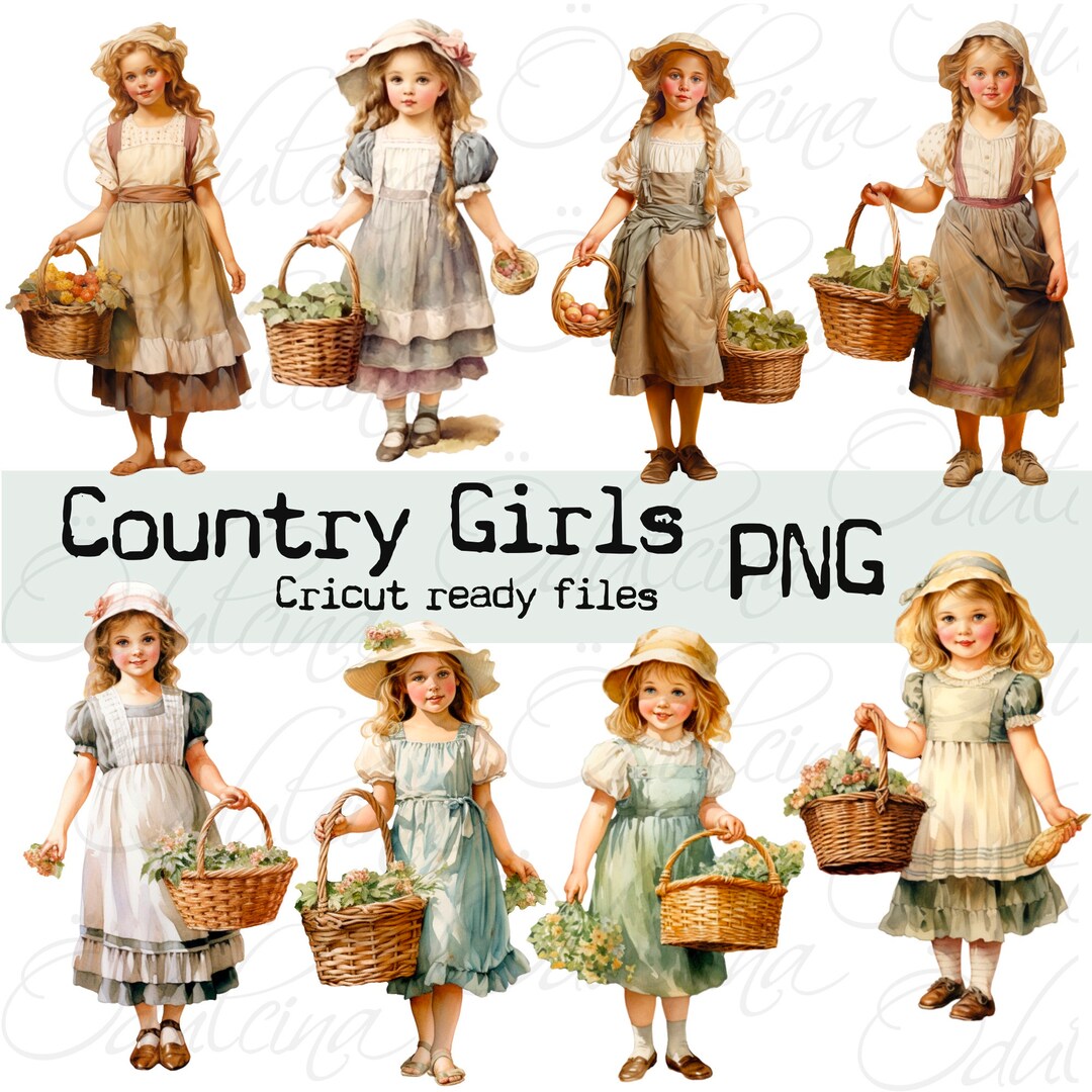 Country Girls, PNG Files Ready for Cricut Machine, Junk Journal ...