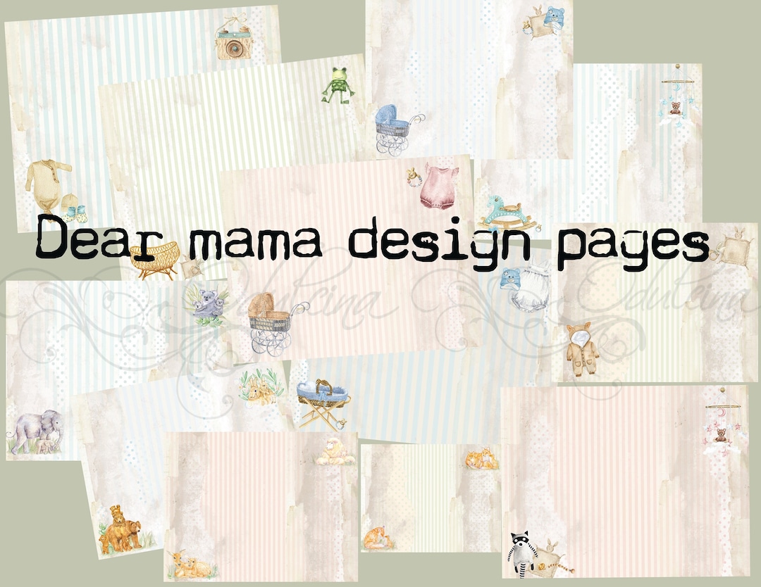 Dear Mama Design Pages Kit, Printable, Digital Download, Junk Journal ...
