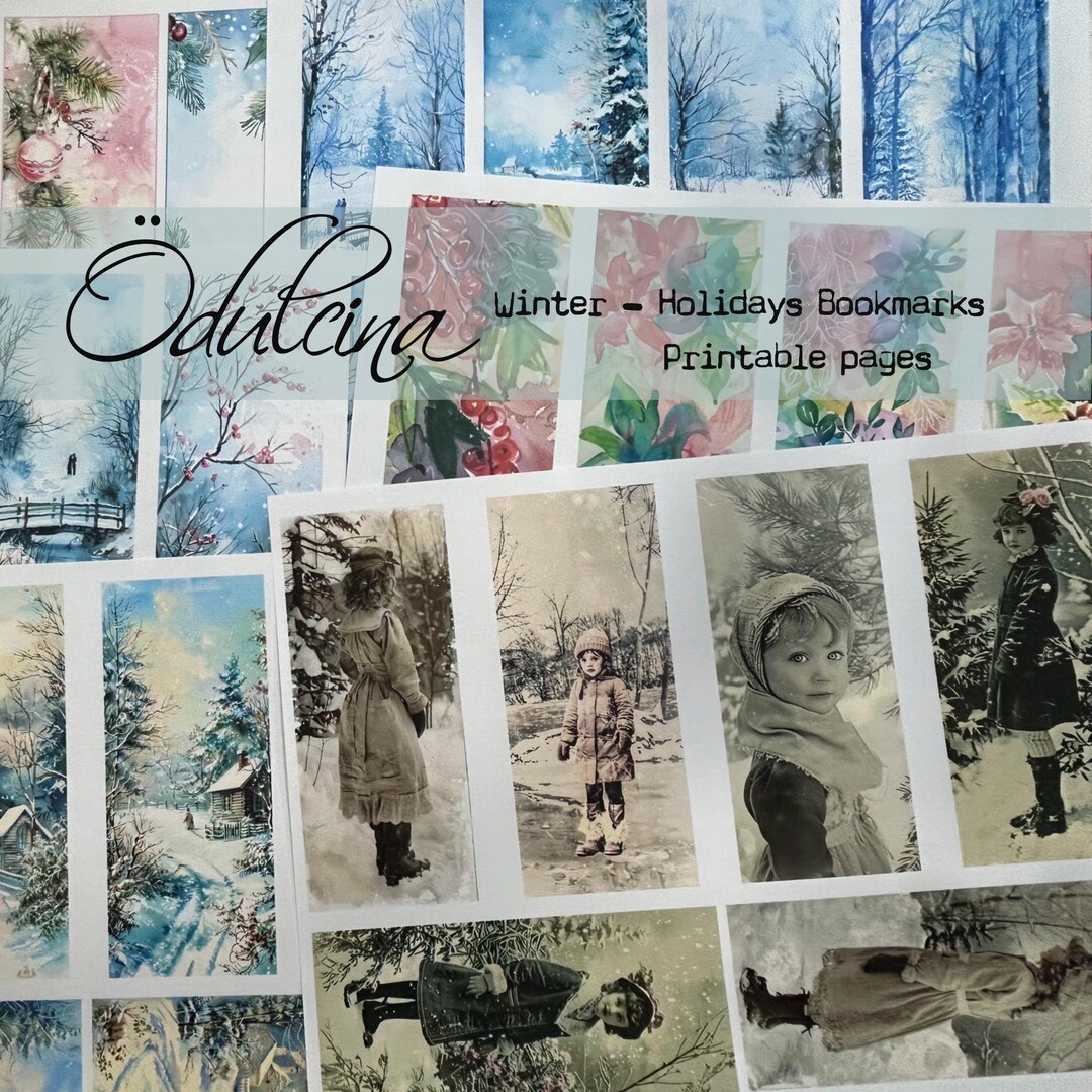 Winter-holidays Bookmark Printable Kit - Winter Scenery, Christmas ...