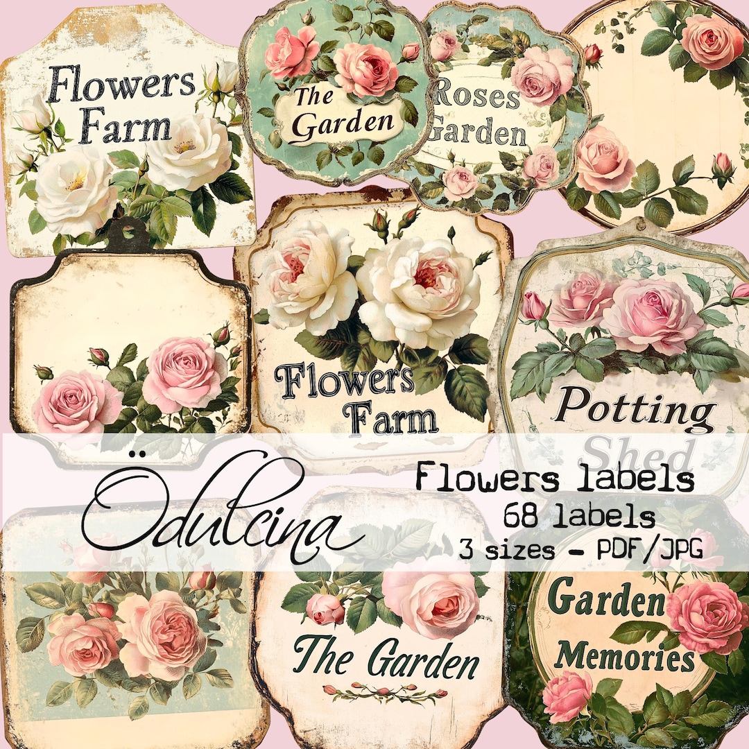 Flowers Label Kit - Blank Labels With Flowers, Gardeners Labels ...