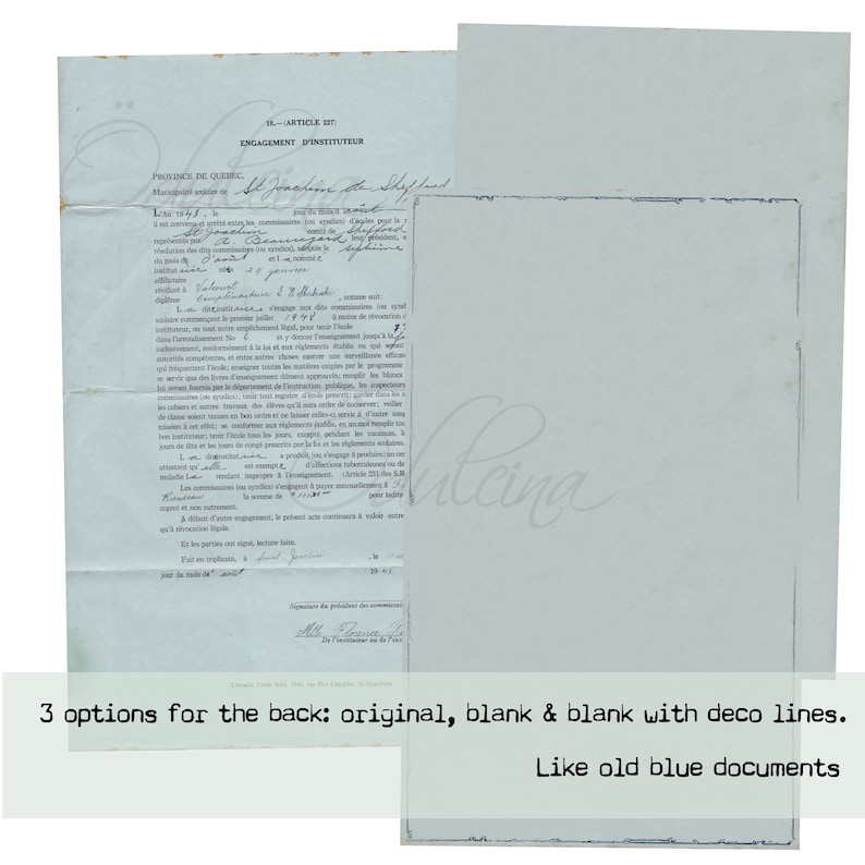 Legal Size Printable, Vintage Reproduction Document of a Teacher's ...