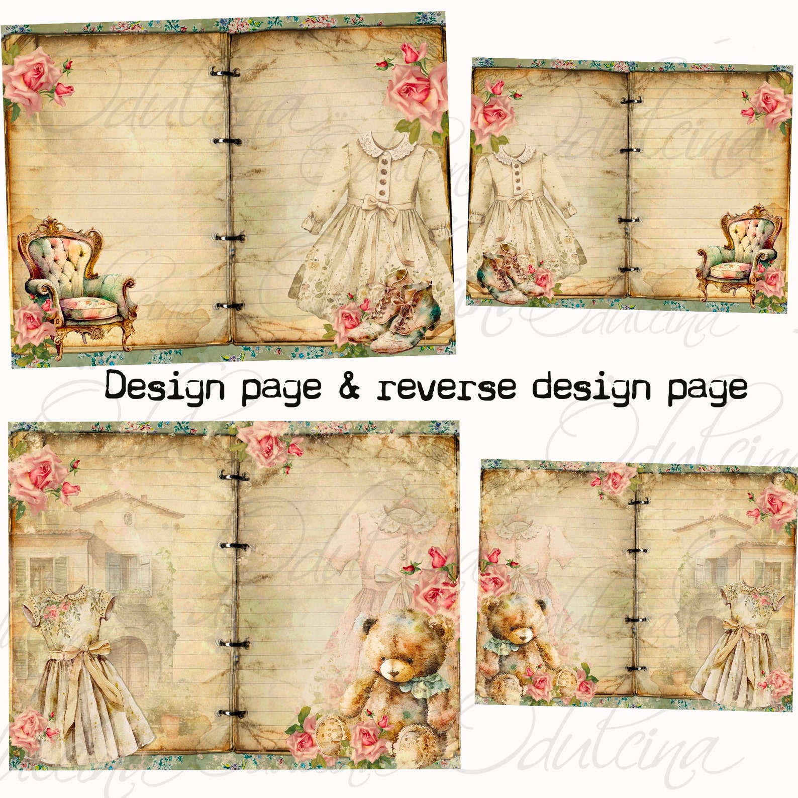 Dressing Room Pages to Create a Shabby Chic Junk Journal - Printable ...