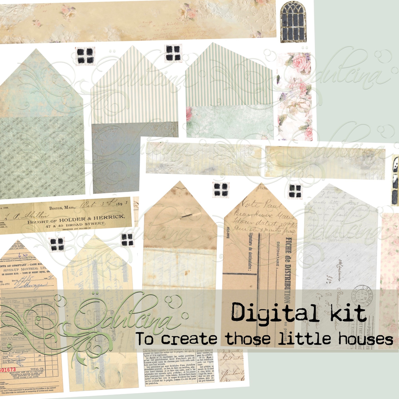 Little House Ephemera Kit Printable Tag Creation Junk - Etsy